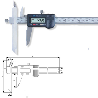 Digital offset retractile claws vernier caliper - Special Calipers ...